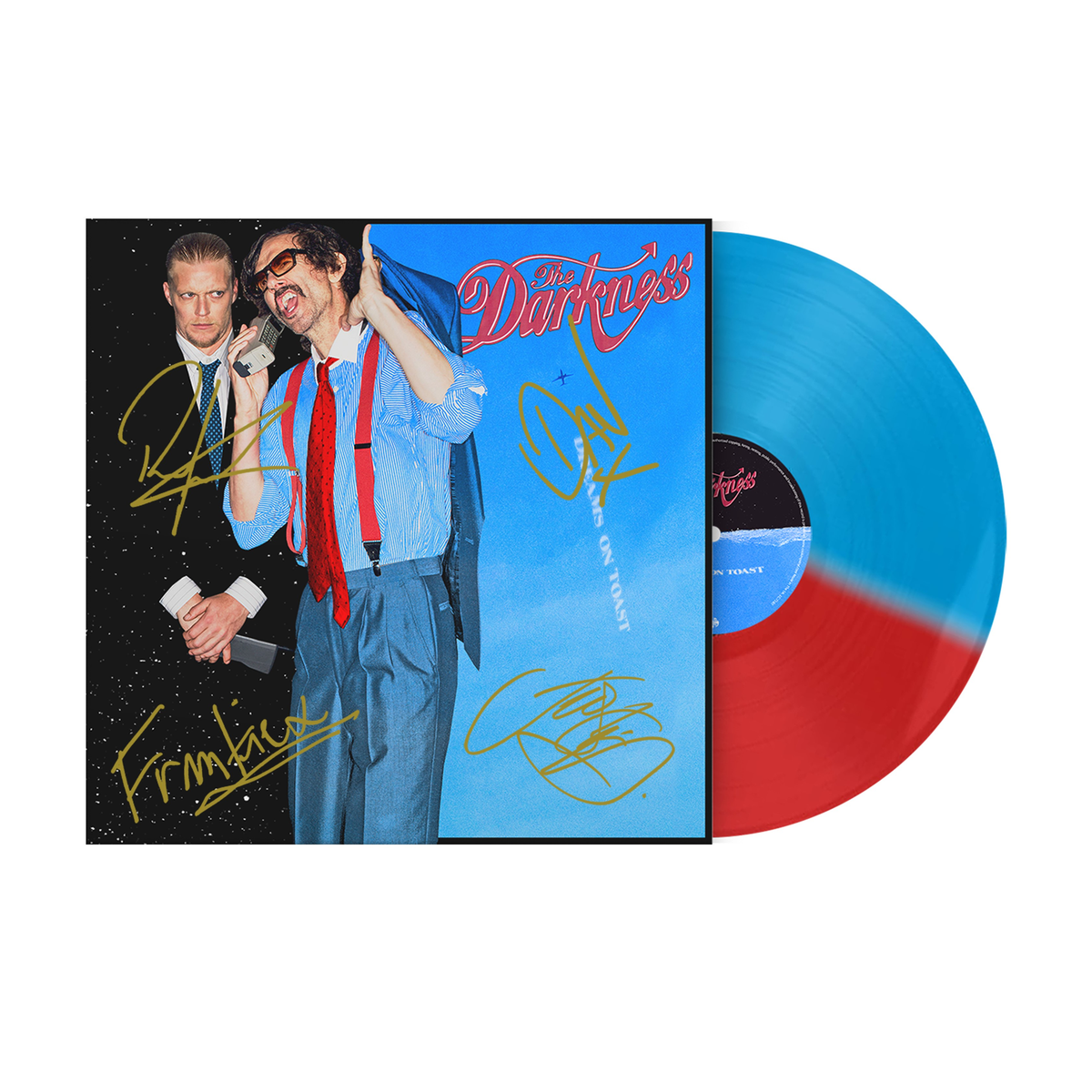 The Darkness - Dreams On Toast: Signed Exclusive Red & Blue Split Vinyl ...