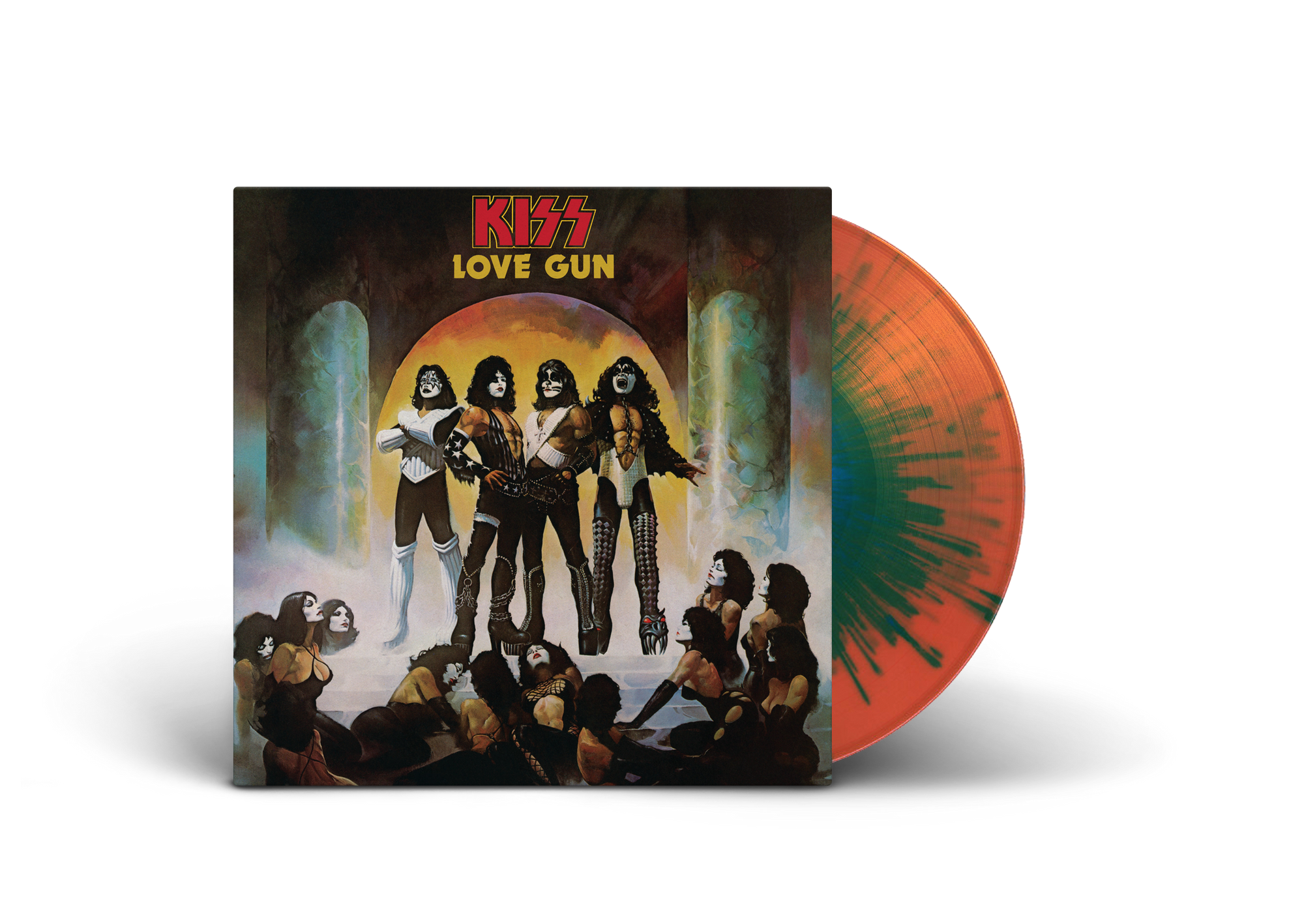 Kiss - Love Gun: Tangerine Aqua Splatter Vinyl LP [NAD 2025] - The Sound of Vinyl