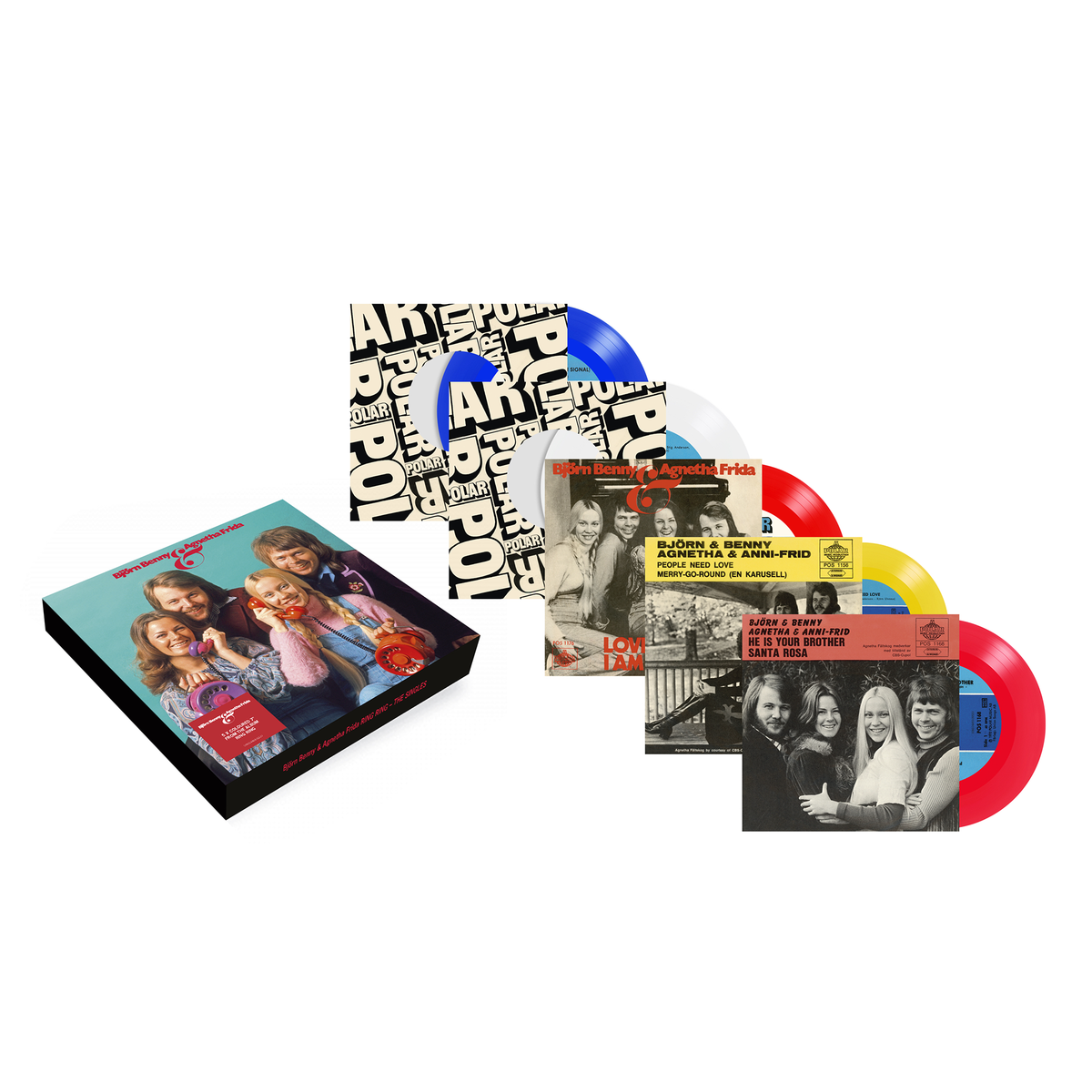 ABBA - Ring Ring (50th Anniversary): Coloured Vinyl 5 x 7" Box Set ...